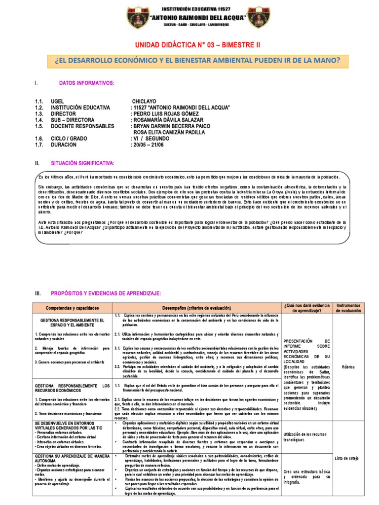 CC - Ss2°-Unidad 3 | Descargar gratis PDF | Desarrollo sostenible | Interculturalidad