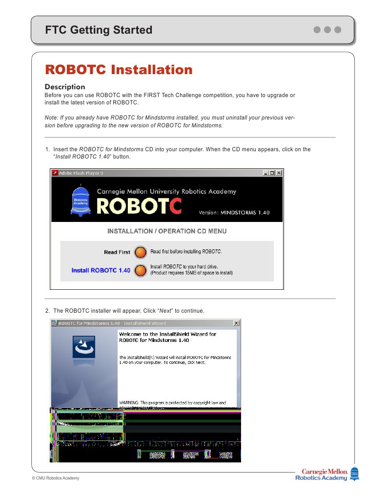 ROBOTC Installation: FTC Getting Started | PDF