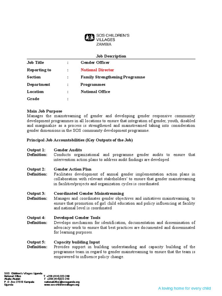 Gender Officer | PDF | Gender | Gender Studies