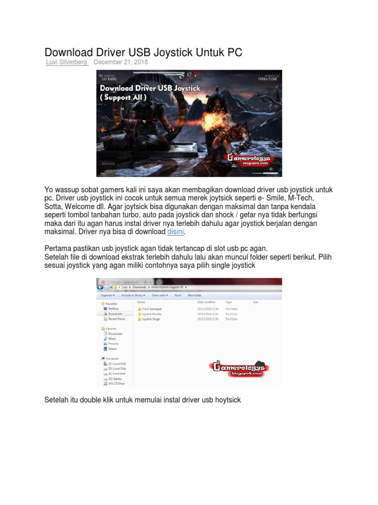 Driver USB Joystick Untuk PC | PDF