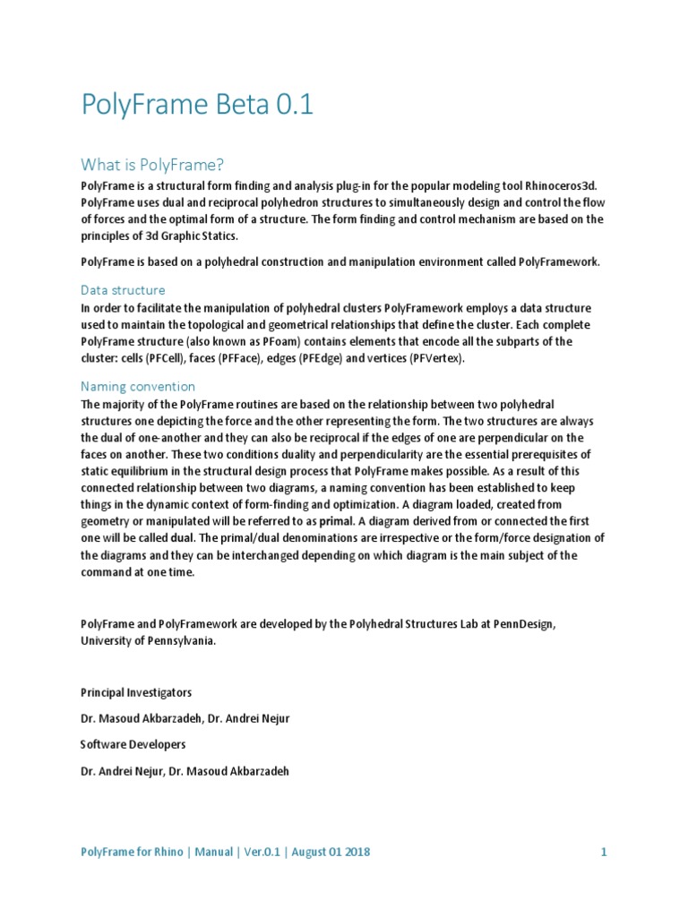 PolyFrame Beta 1 | PDF | Geometry | Space