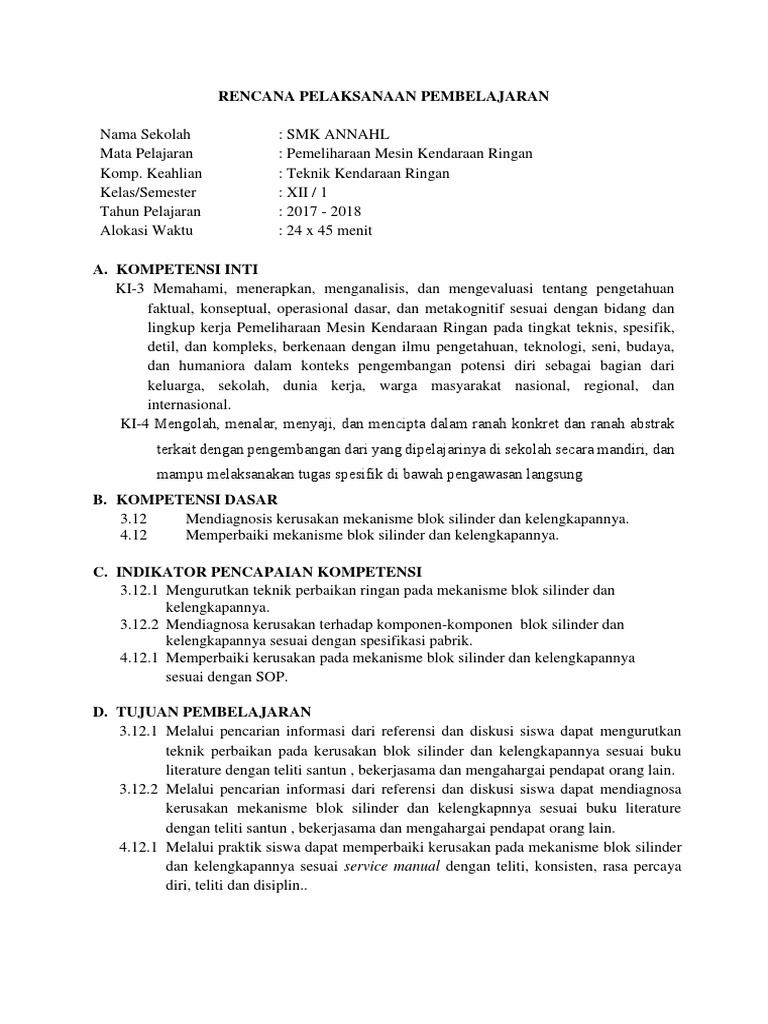 RPP Blok Silinder | PDF