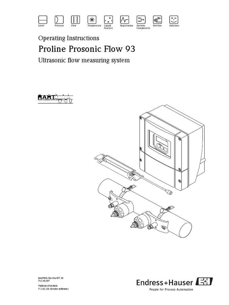 Prosonic Flow 93 E+H | PDF | Flow Measurement | Pipe (Fluid Conveyance)