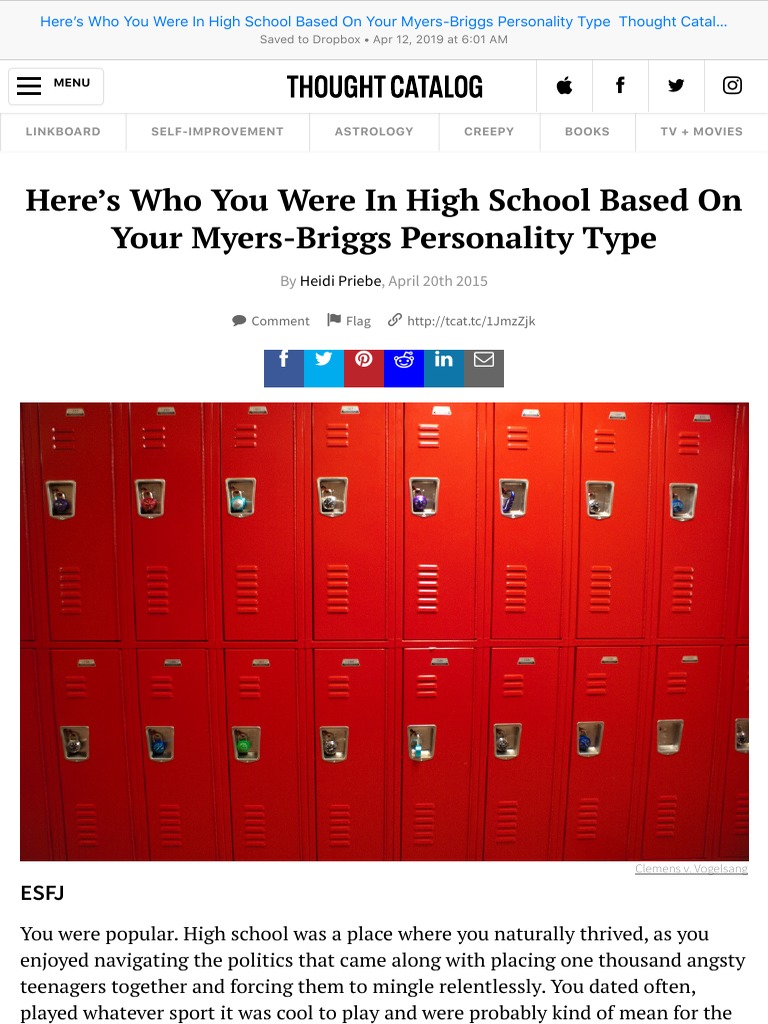 High School MBTI | PDF | Stereotypes | Psychological Theories