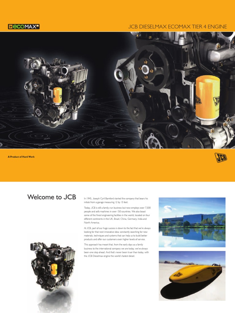 JCB Engine Brochure Tier4 FINAL PDF | PDF | Engines | Energy And Resource