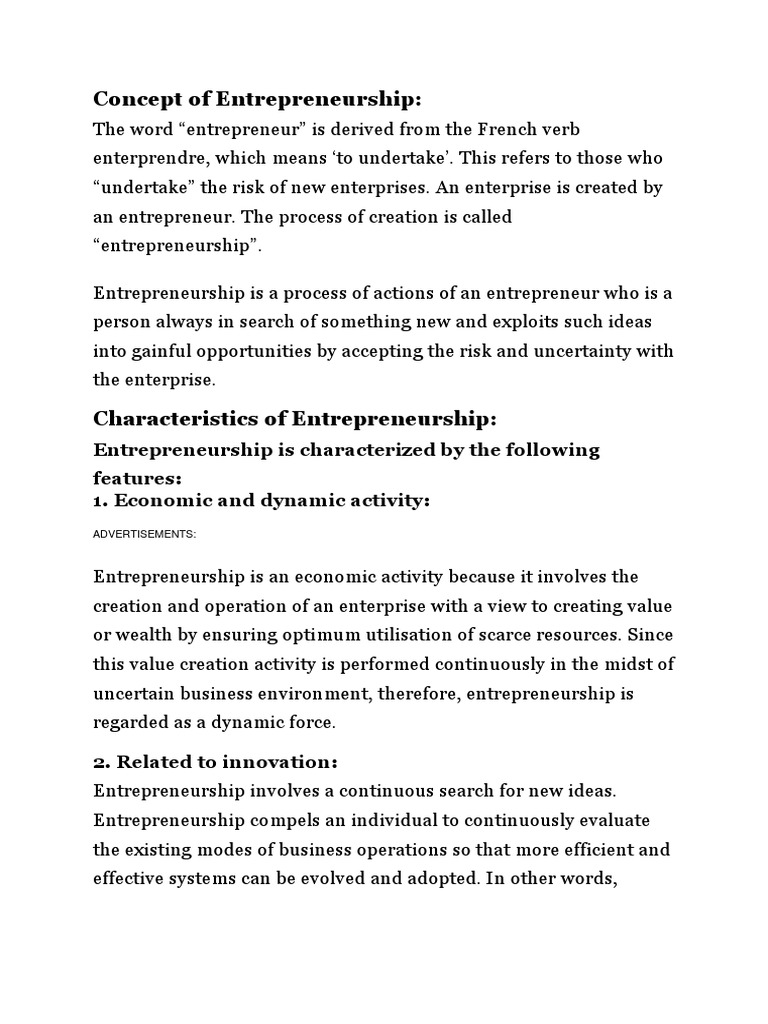 Understanding Entrepreneurship Concepts | PDF | Entrepreneurship | Business