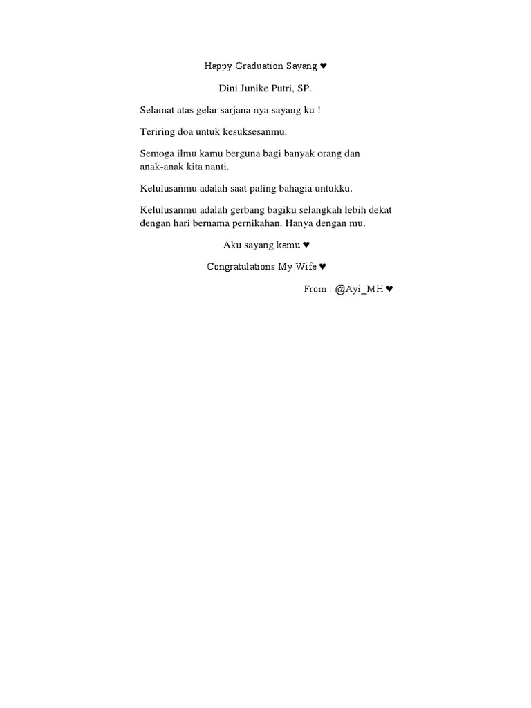 Happy Graduation Sayang | PDF