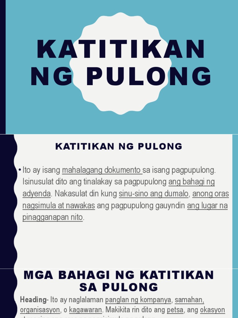 Katitikan NG Pulong | PDF