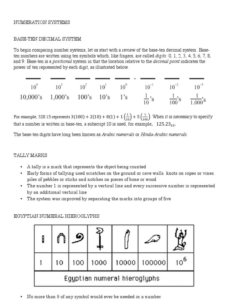 Numeration System PDF | PDF | Decimal | Multiplication