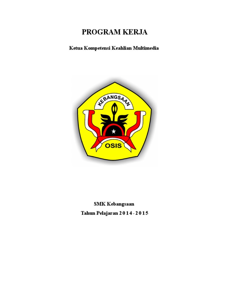 Program Kerja Multimedia SMK 2014-2015 | PDF | Karier & Perkembangan | Bisnis