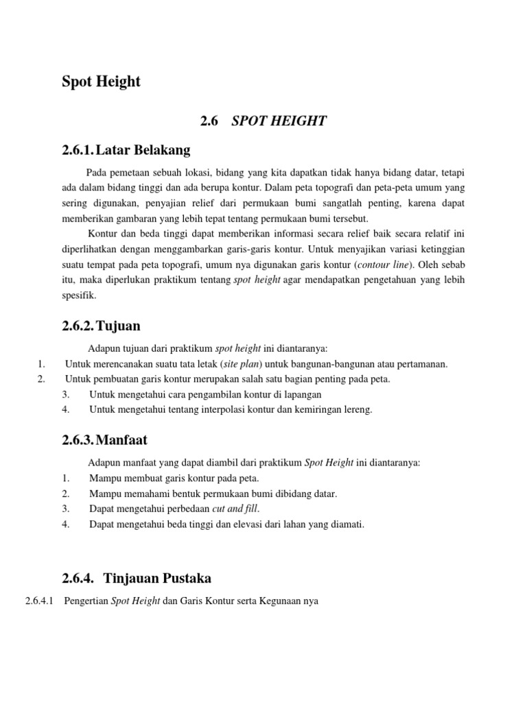 Spot Height | PDF | Sains & Matematika