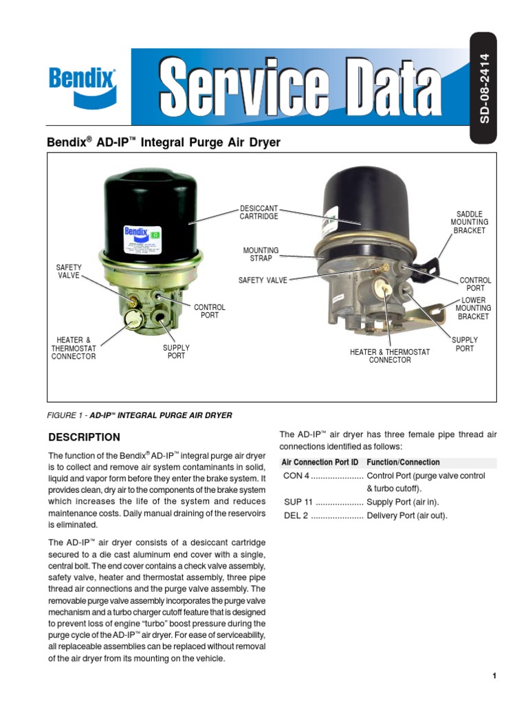 Bendix - AD-IP Sevice Data (SD-08-2414) | Turbocharger | Valve