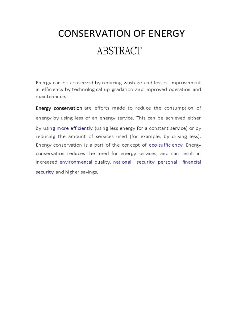 Energy Conservation Strategies Explained | PDF | Science & Mathematics