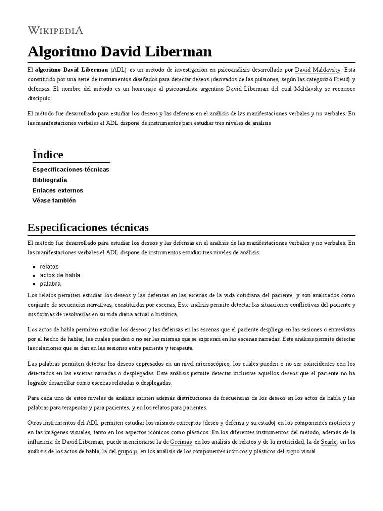 Algoritmo David Liberman | PDF | Conceptos psicologicos | Ciencias del ...
