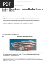 Inclined Columns Design - Loads and Bending Moment in Inclined Column ...