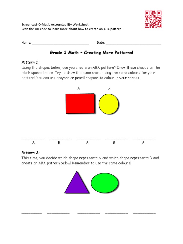 Math Screencast Lesson Activity Sheet | PDF