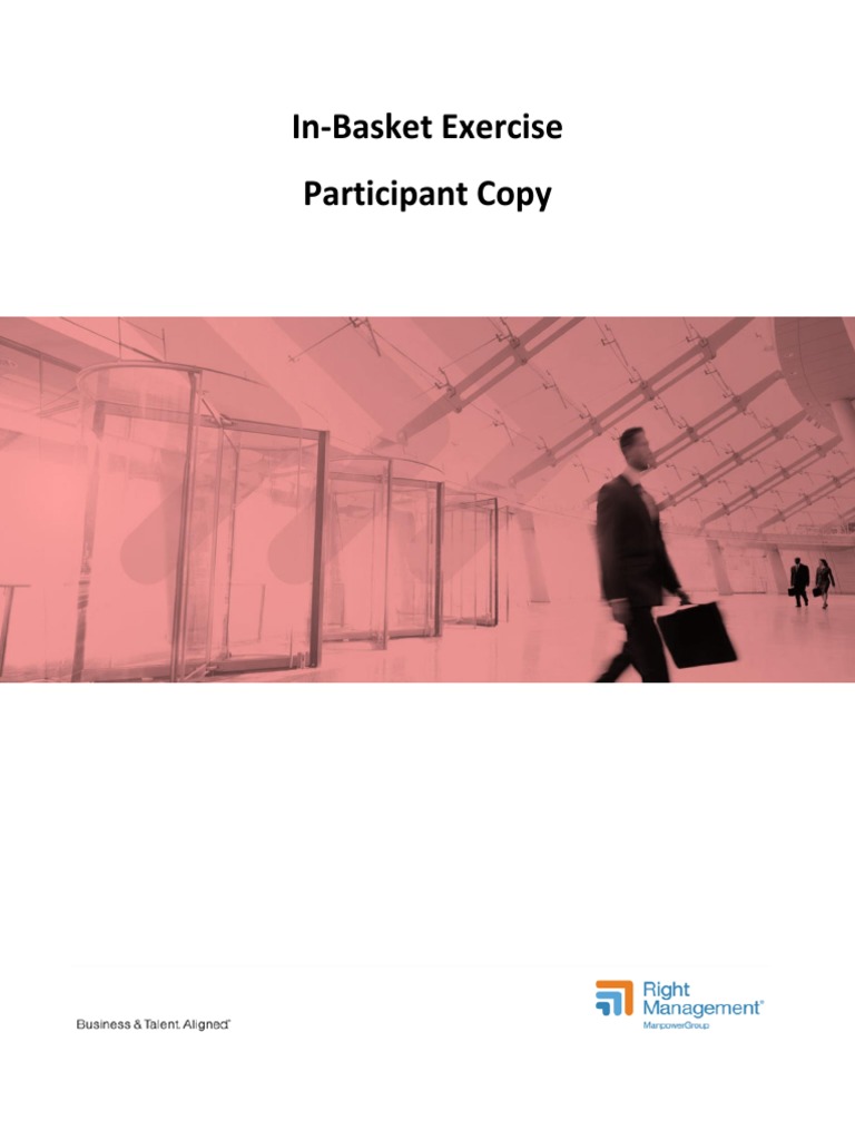 In-Basket Exercise Participant | PDF | Business
