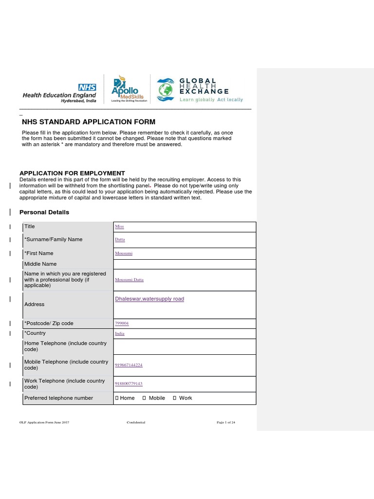 GLP Application Form June 2018 | PDF | Catheter | Discrimination