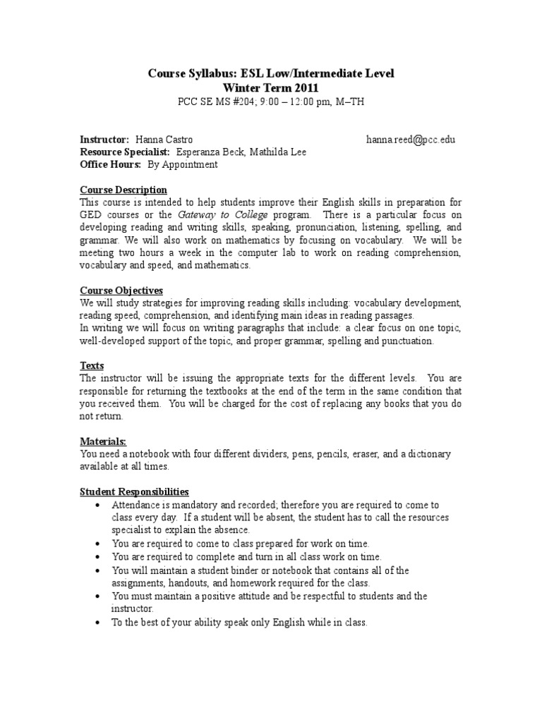 Mixed Low, Intermediate Example | PDF | Reading Comprehension | English ...