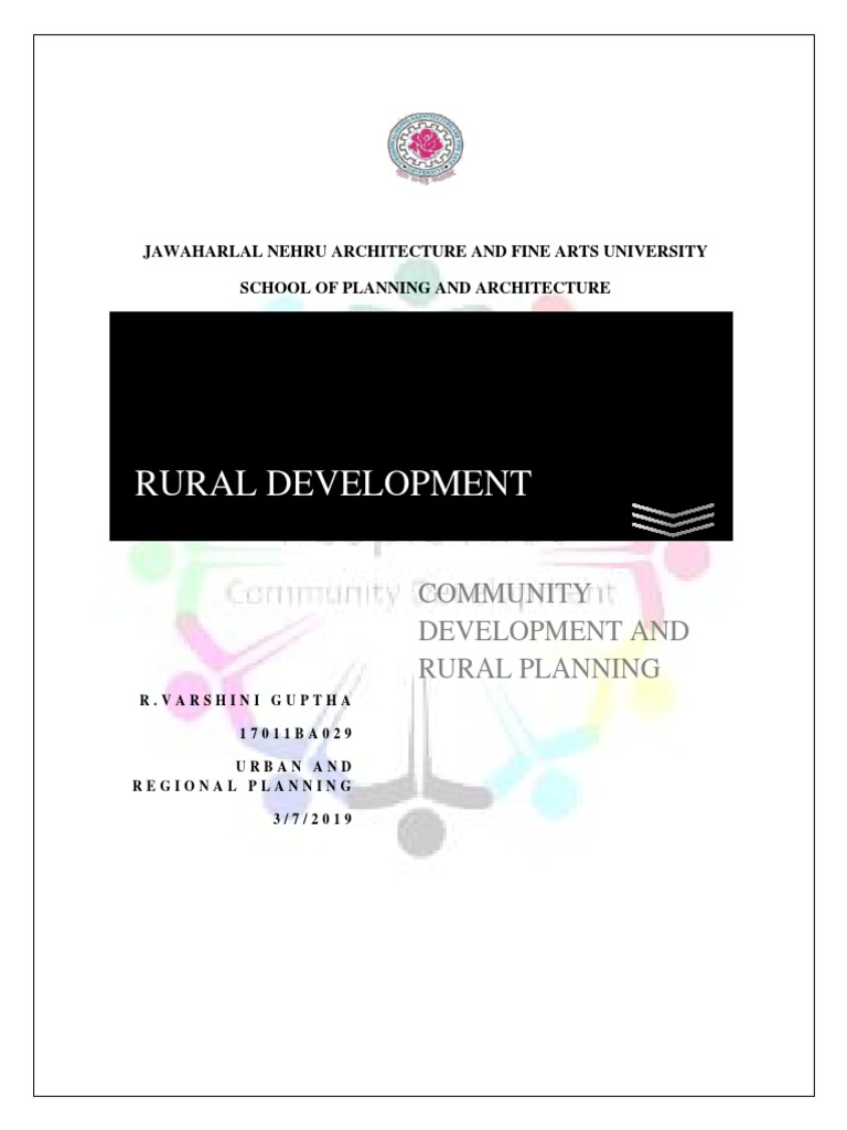Community Development and Rural Planning - Varshini | PDF | Community Development | Economic ...