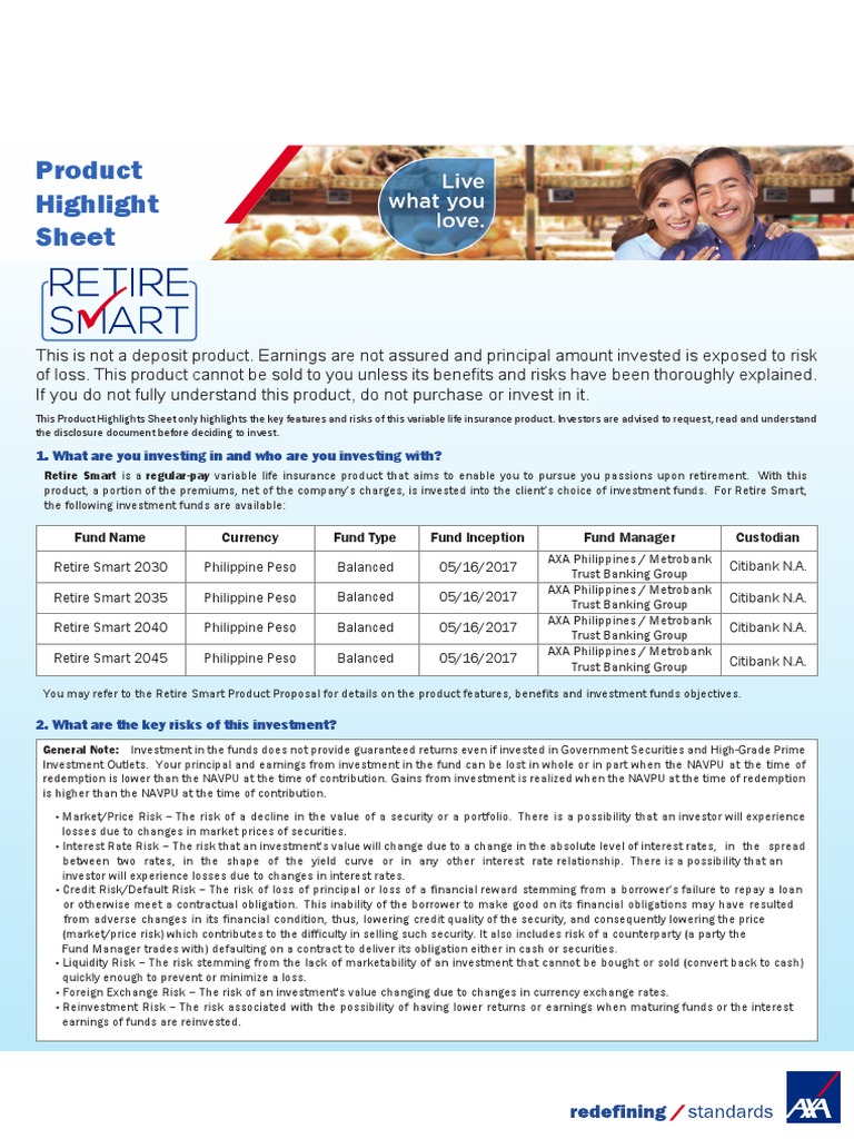 Product Highlight Sheet-Retire Smart | PDF | Interest Rates | Interest