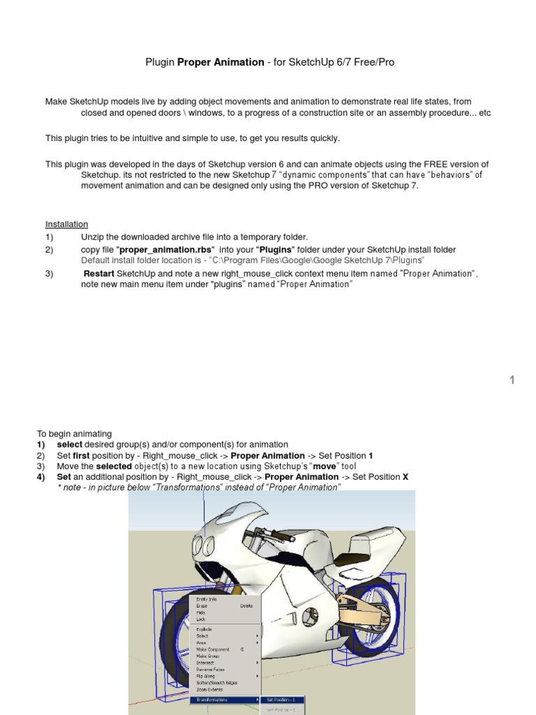 Proper Animation Tutorial | PDF | Sketch Up | Computing Platforms