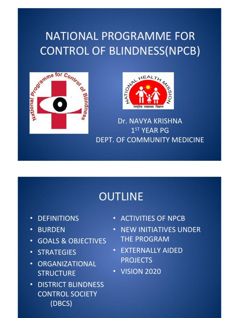 NPCB: India's Blindness Control Program | PDF | Visual Impairment ...