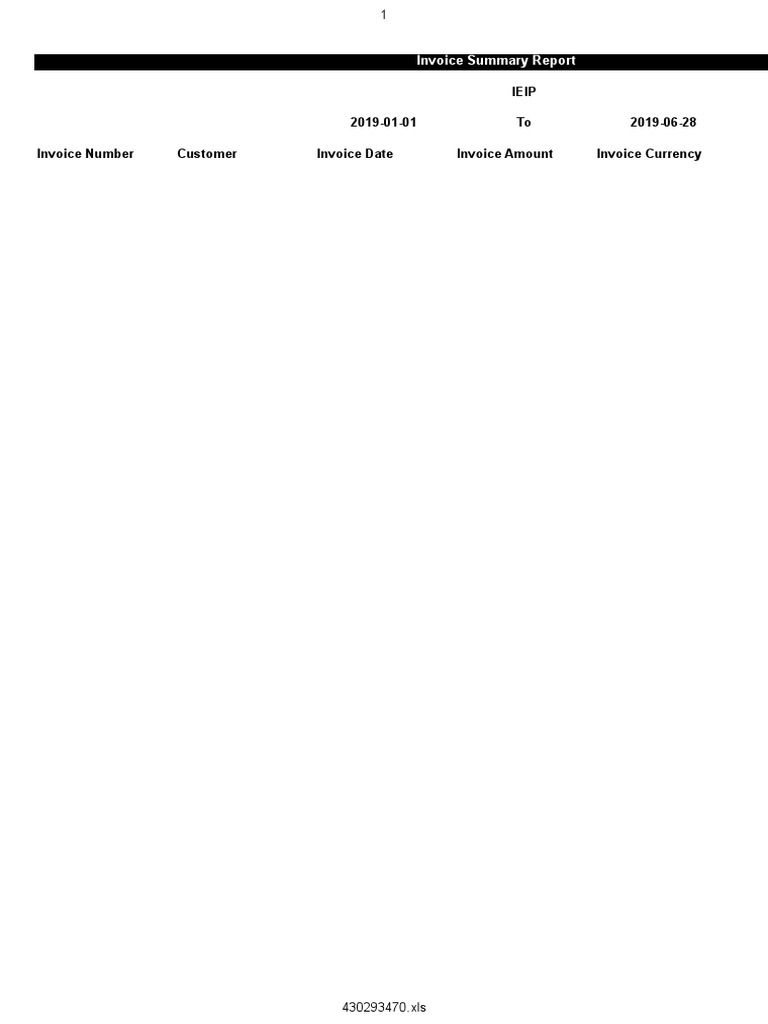Invoice Summary Report | PDF
