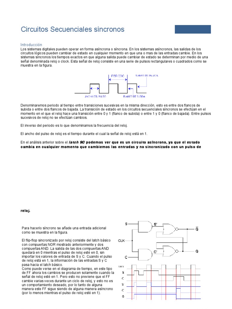 Circuitos Secuenciales Síncronos | PDF | Ingeniería Electrónica | Ingenieria Eléctrica