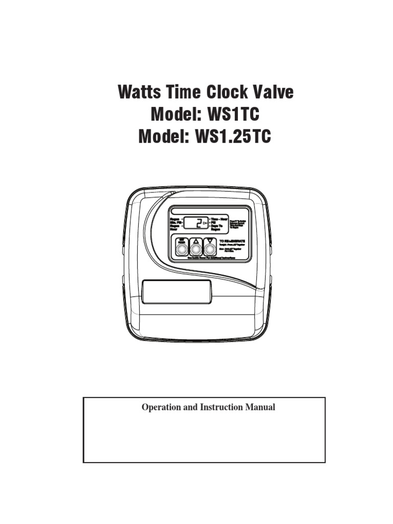 Time Clock Valve WS1TC, WS1.25TC Installation Instructions | PDF ...