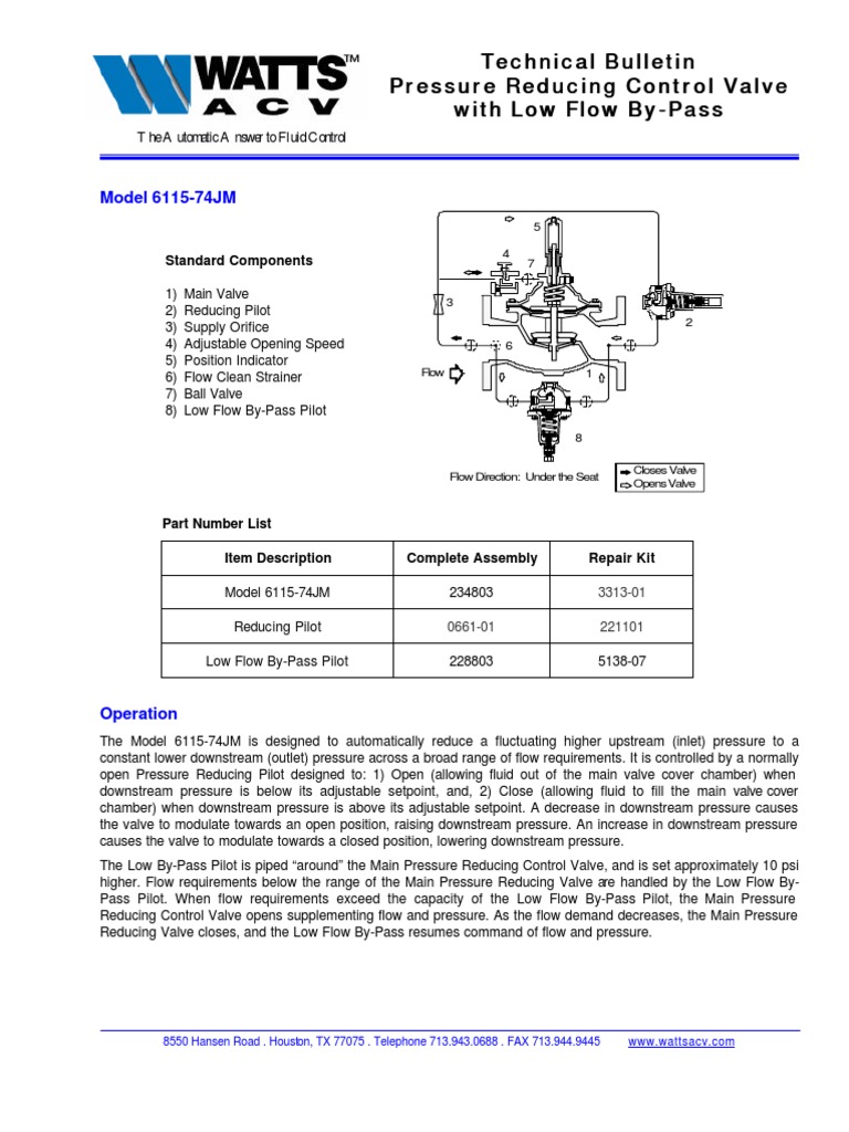 Model 6115-74JM Installation Instructions | PDF | Valve | Pressure