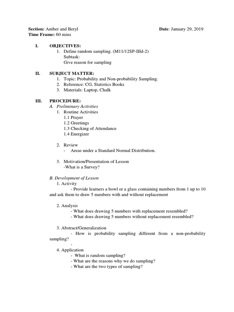 LP Chapter 3 Lesson 1.1 Probability and Non-Probability Sampling | PDF | Sampling (Statistics ...