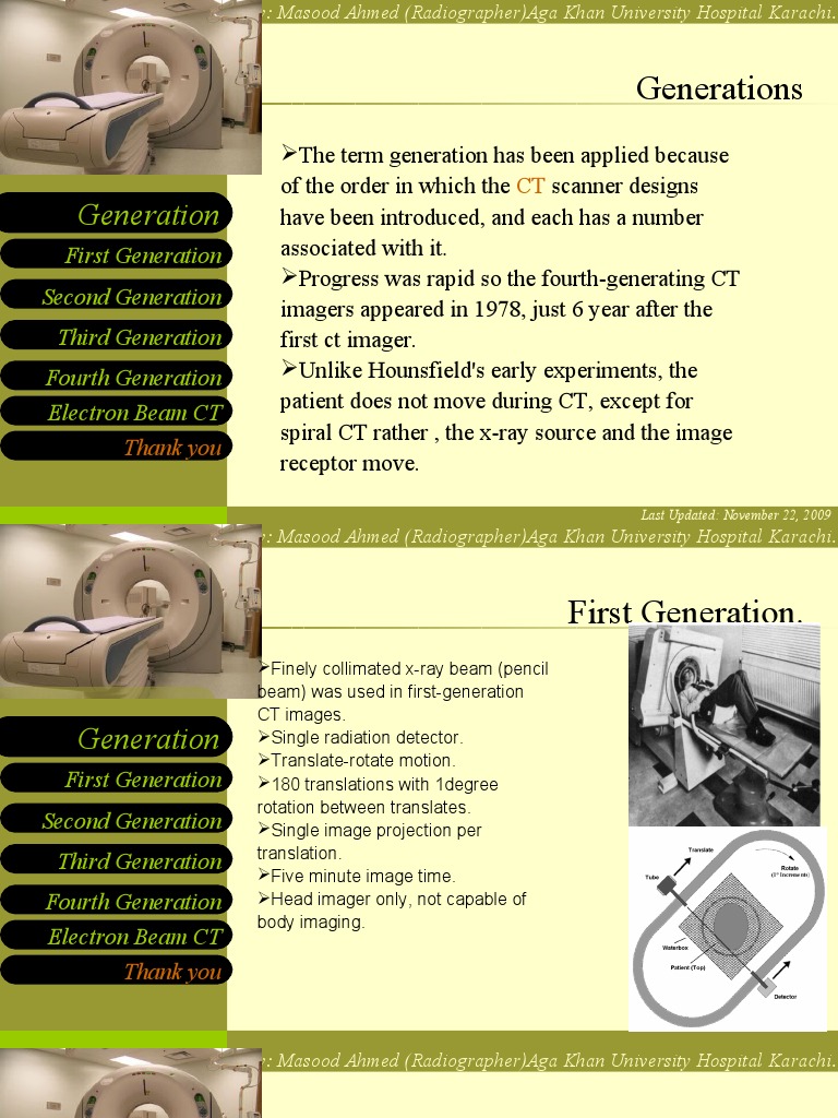 Generations of CT Scan Systems | PDF | Radiography | Ct Scan