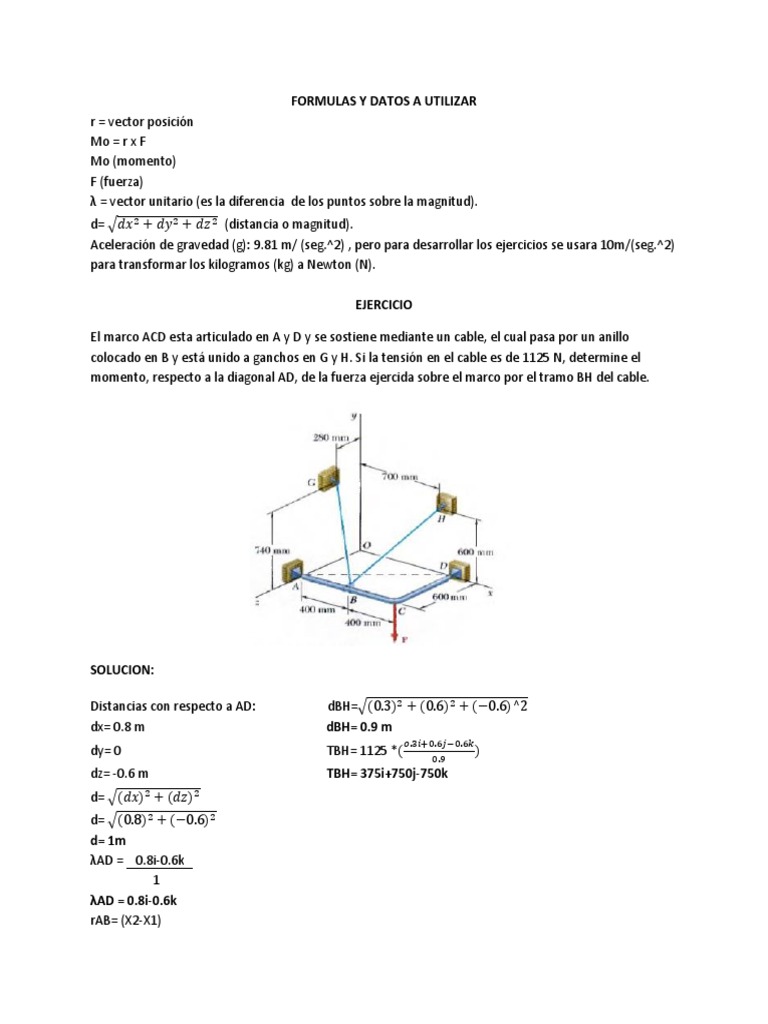 Ejercicios de Estatica | Descargar gratis PDF | Vector Euclidiano | Fuerza