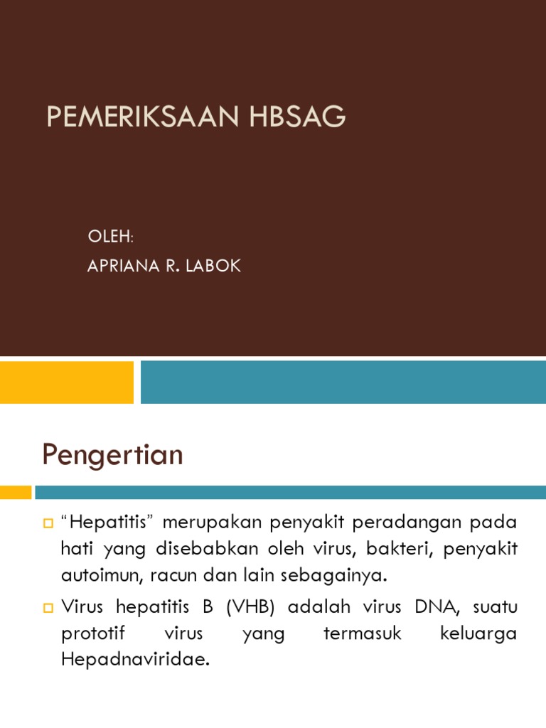 Metode Pemeriksaan HBsAg Hepatitis B | PDF
