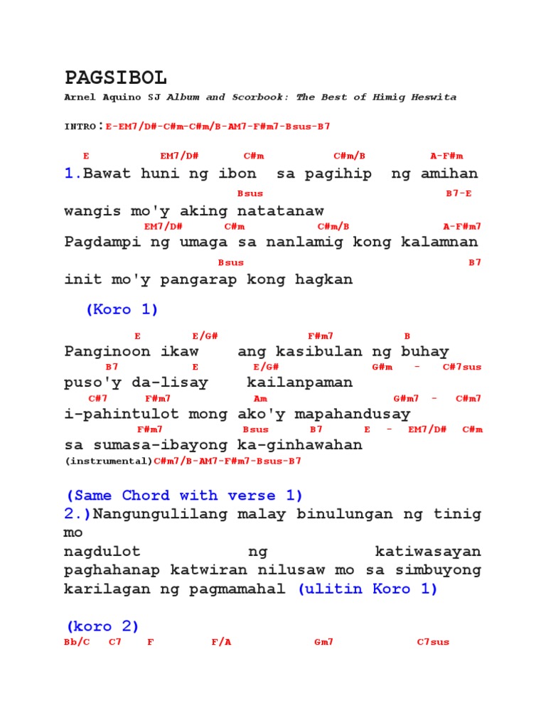 Pagsibol Chords | PDF