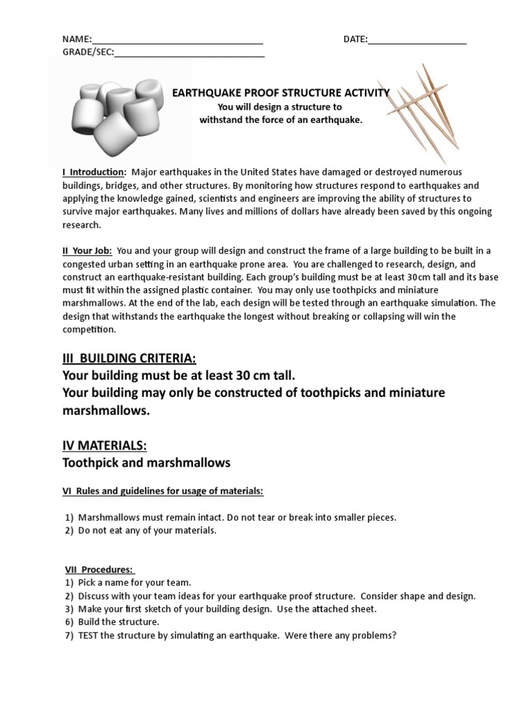Designing Earthquake-Resistant Structures: An Experiment Using ...