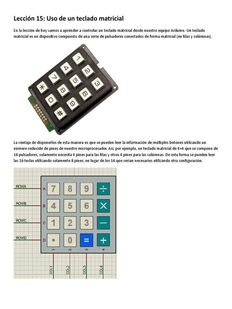 Arduino | PDF | Teclado | Matriz (Matemáticas)