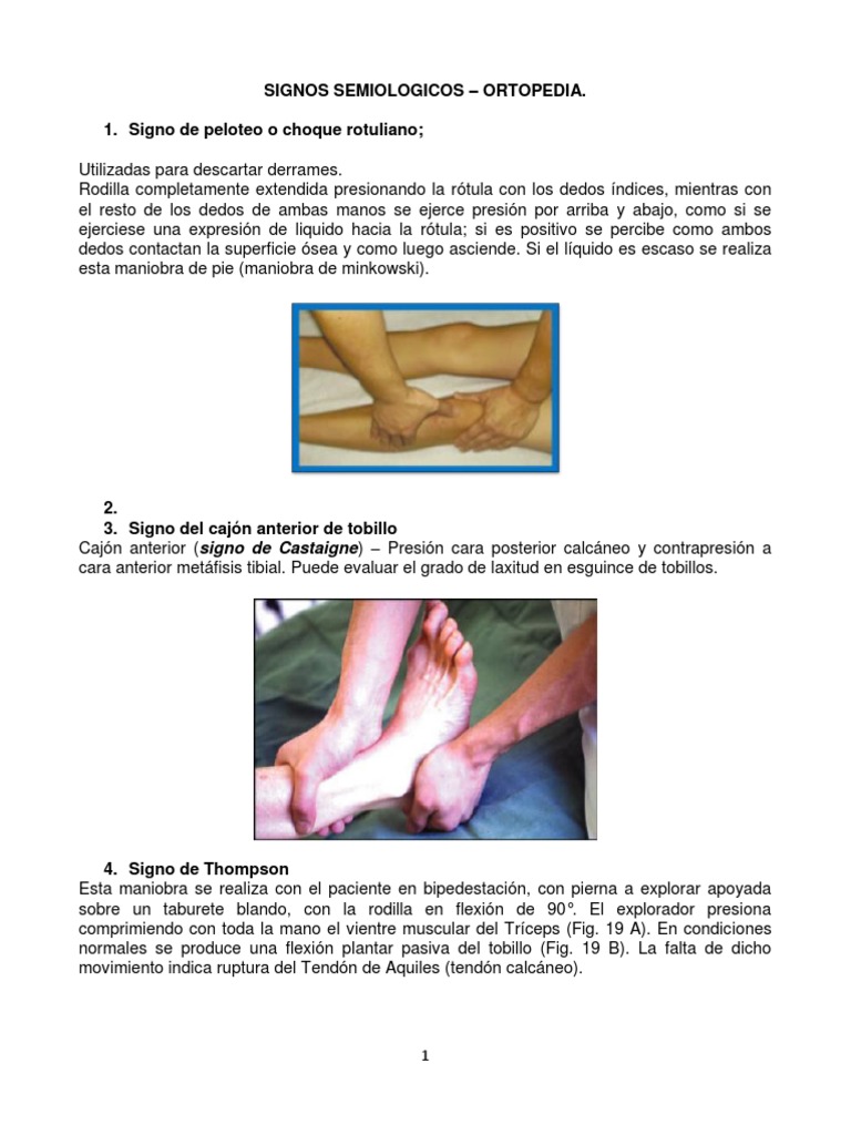 Signos y maniobras en ortopedia | PDF | Rodilla | Tobillo