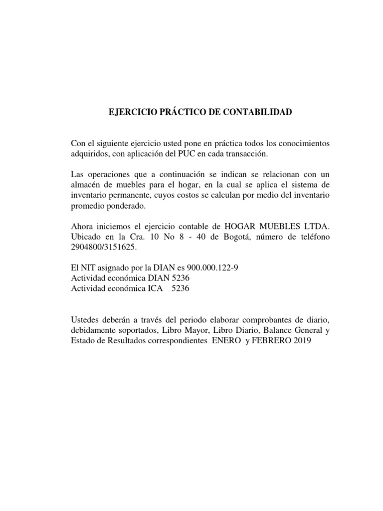 Ejercicio Practico de Contabilidad | PDF | Cheque | Contabilidad