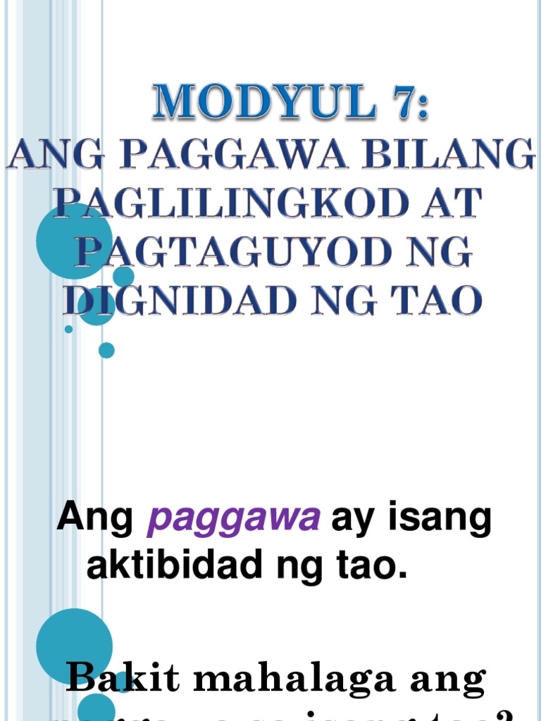 Esp Part 1 Modyul 7 | PDF