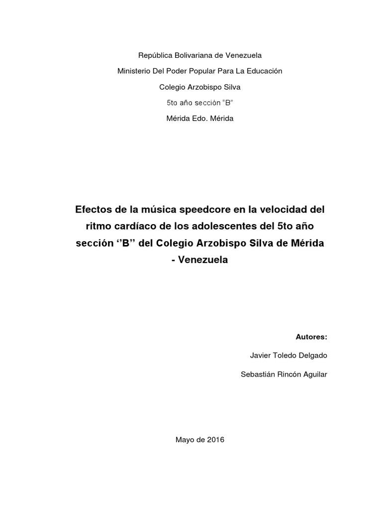 Efectos de La Música Speedcore en La Velocidad Del Ritmo Cardíaco | PDF ...
