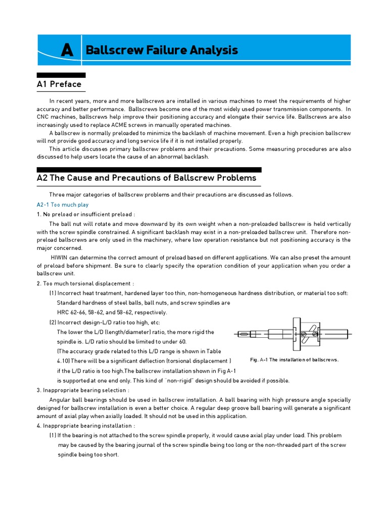 Ballscrew Failure Analysis PDF | PDF | Bearing (Mechanical) | Screw