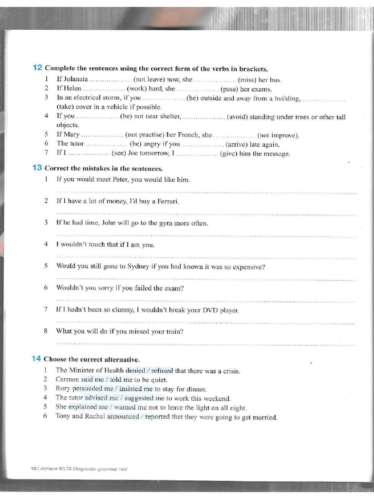 Diagnostic Grammar Test | PDF