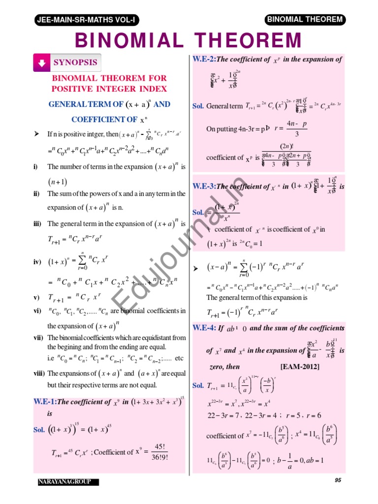 Binomial Theorem Theory | PDF | Rational Number | Complex Analysis