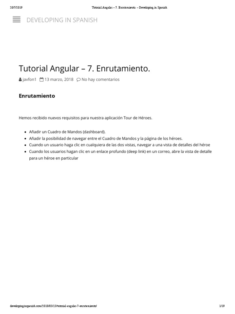 Tutorial Angular - 7. Enrutamiento | PDF | Enrutador (Computación ... Tutorial Angular - 7. Enrutamiento | PDF | Enrutador (Computación ...