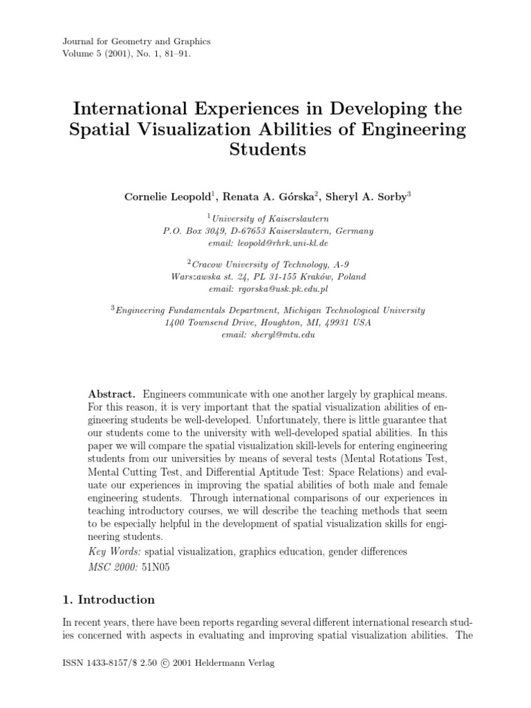Comparing Experiences in Developing Spatial Visualization Skills of ...