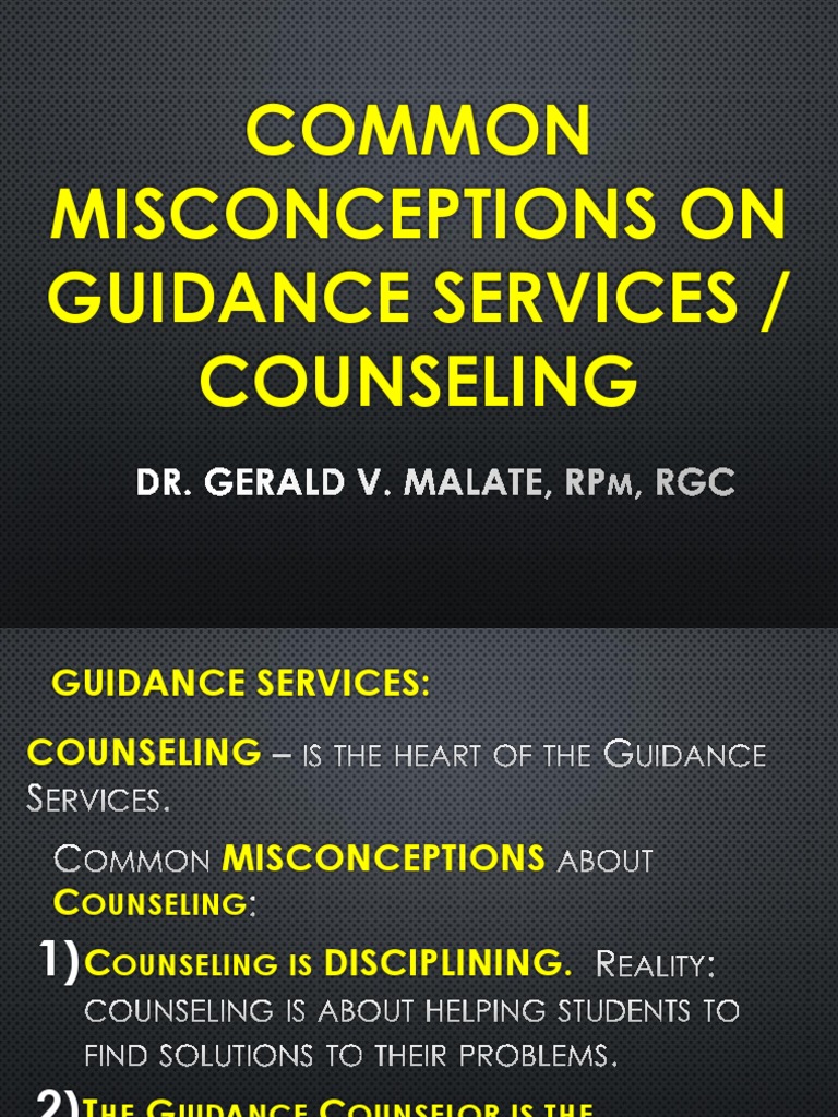 Misconceptions On Guidance Services/Counseling Service | PDF