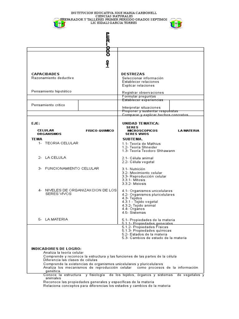 Guías de Trabajo de Ciencias Naturales Grado Septimos | PDF | Mitosis ...