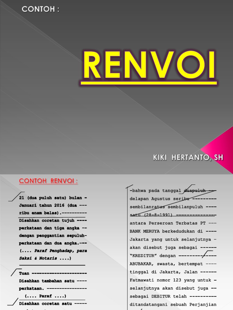 Contoh dan Cara Renvoi Akta Notaris | PDF